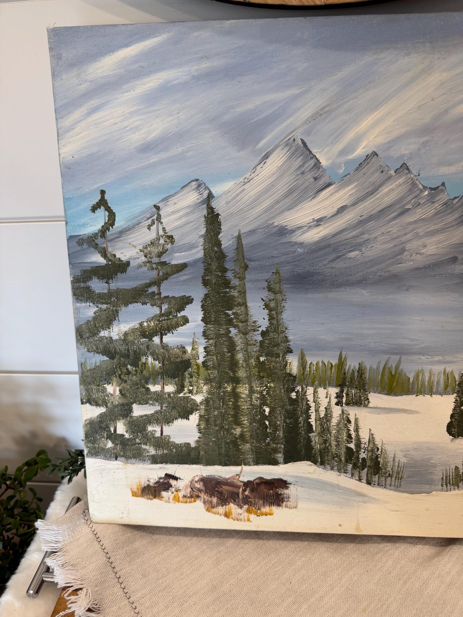 Vintage Hand Painted Scenery Painting, Vintage Scenery Painting ...