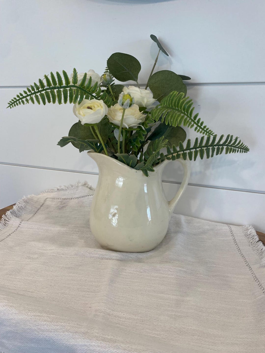 Vintage Large Creamer Pitcher, Vintage Stoneware Creamer, Small Pitcher ...