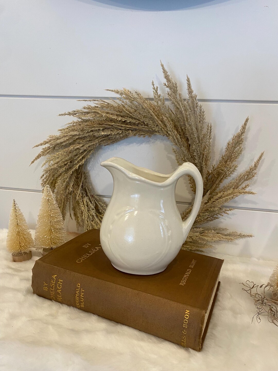 Vintage Cream Pitcher, Vintage Stoneware Creamer, Small Pitcher Creamer ...