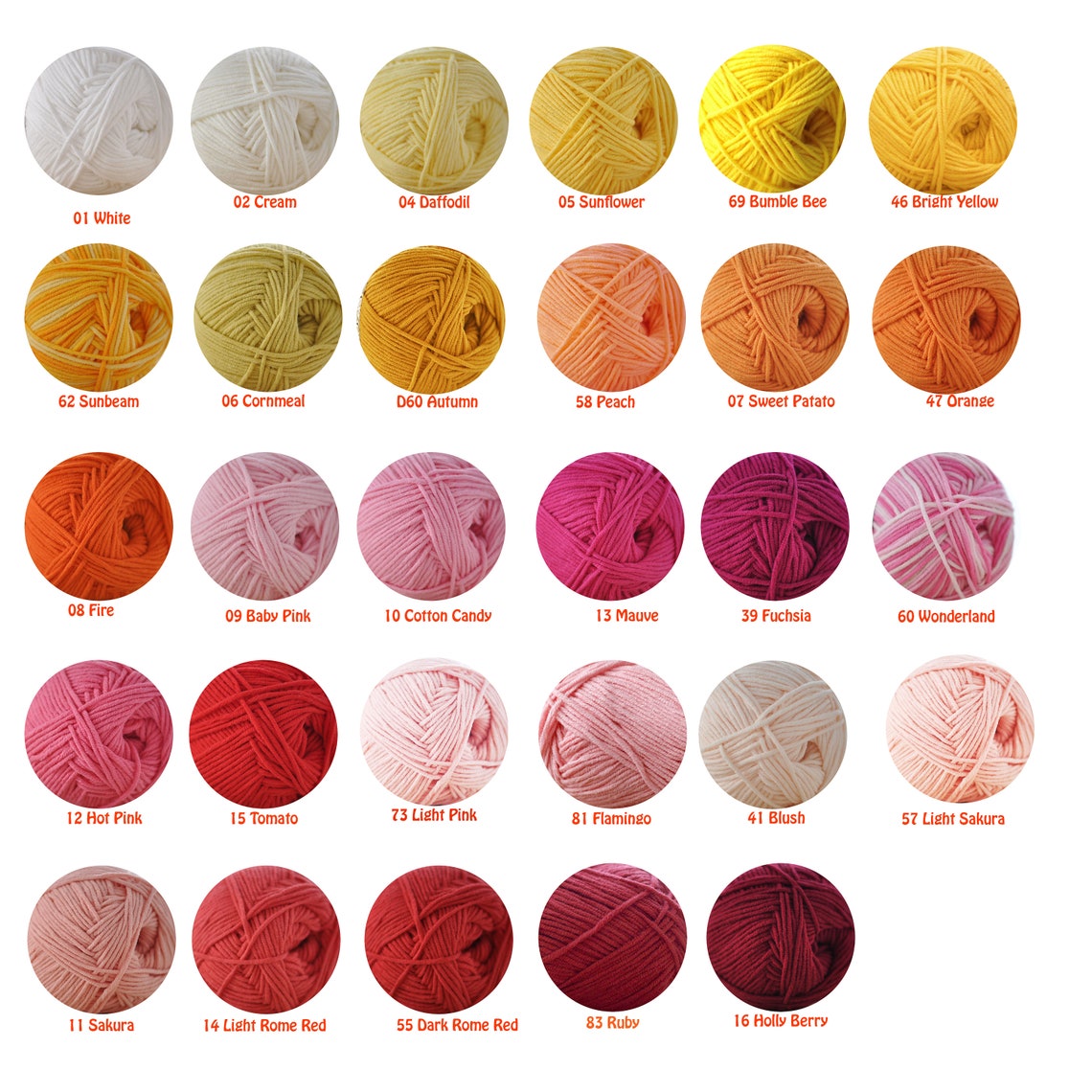 11-skein of 83-color DK Cotton Yarn Ideal for Blanket Throws - Etsy