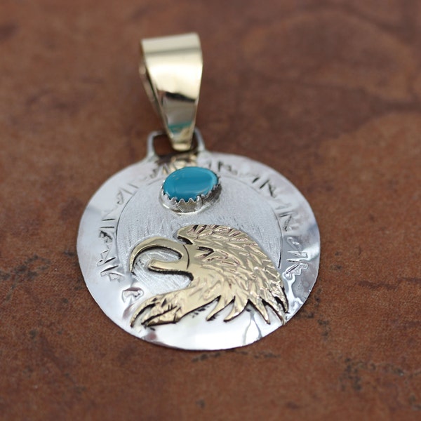 Native American Eagle Silver Pendant - Etsy