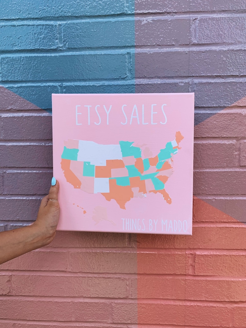 Etsy Sales Map for Small Business Owner Customizable States - Etsy Israel