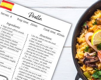 Editable Printable Italian Recipe Card Template - Etsy