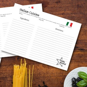 Editable Printable Italian Recipe Card Template Horizontal - Etsy