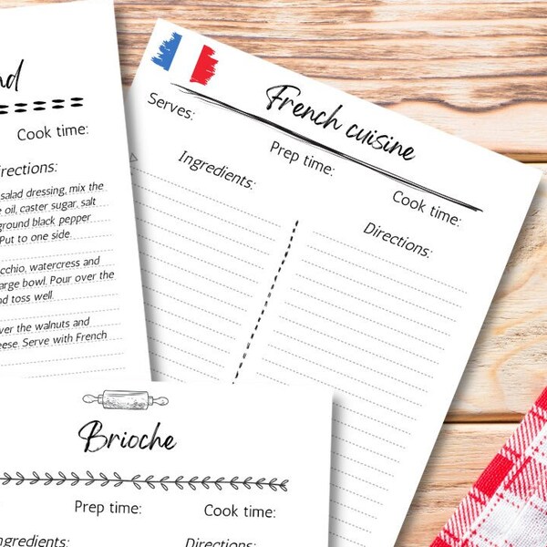 Editable Printable Italian Recipe Card Template - Etsy