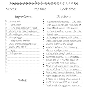 Editable Printable Italian Recipe Card Template - Etsy