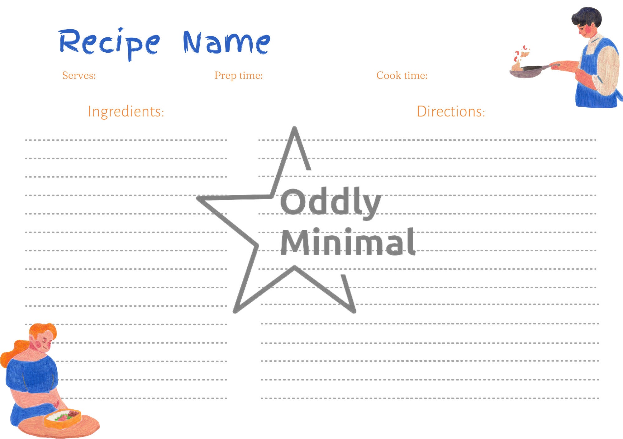 Editable Printable Family Cooking Recipe Card Template - Etsy UK