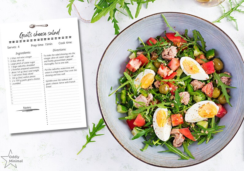 Editable Printable Italian Recipe Card Template - Etsy