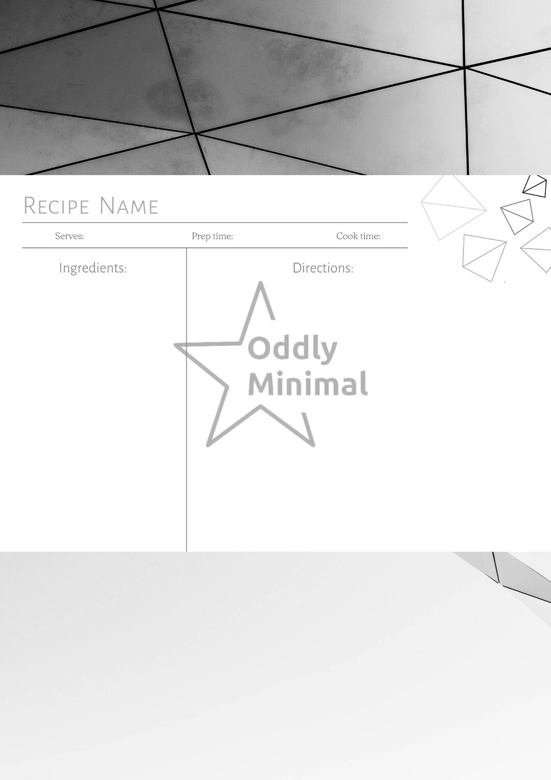Editable Printable Geometric Recipe Card Template - Etsy