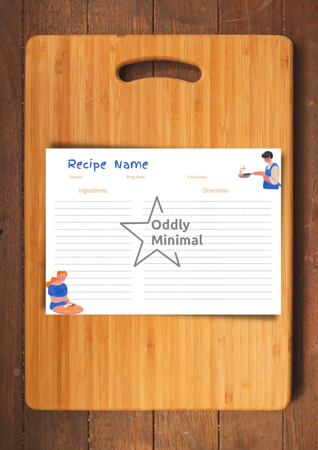 Editable Printable Family Cooking Recipe Card Template - Etsy