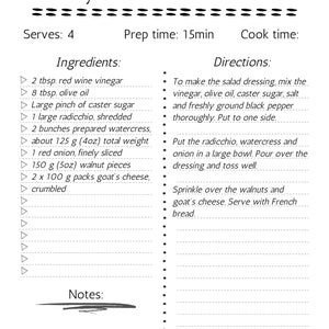 Editable Printable Italian Recipe Card Template - Etsy