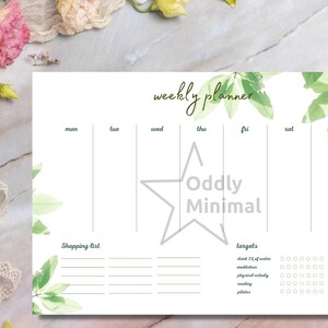 Printable Weekly Meal Planner Floral Design - Etsy