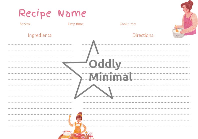 Editable Printable Family Cooking Recipe Card Template - Etsy