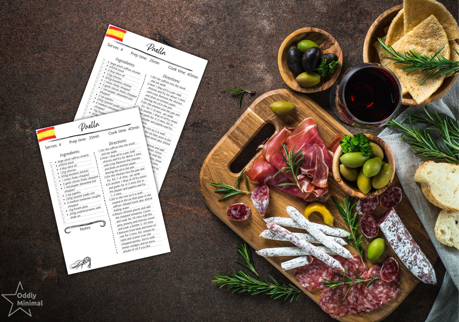 Editable Printable Spanish Recipe Card Template - Etsy