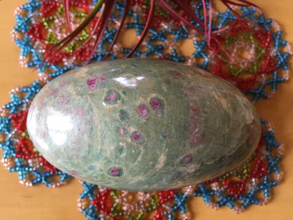 Gorgeous Ruby Fuchsite Shiva Lingam fluoresces-see Video | Etsy