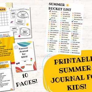 Summer Journal for Kids BUNDLE | Digital Download | Bucket List for ...