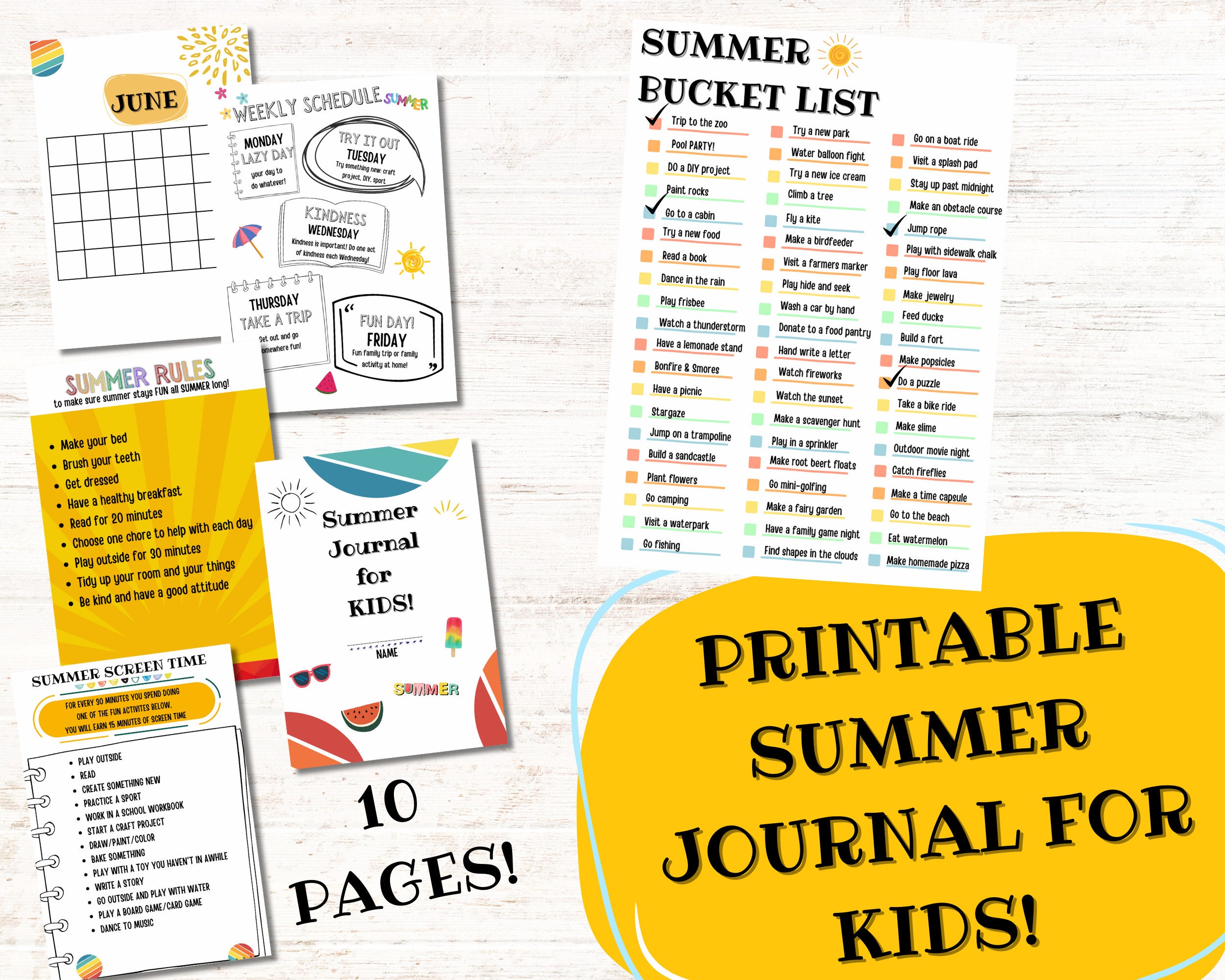 Summer Journal for Kids BUNDLE Digital Download Bucket - Etsy