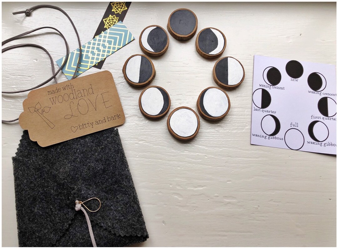Wooden Moon Phases Learning Set: Homeschool Toy - Etsy
