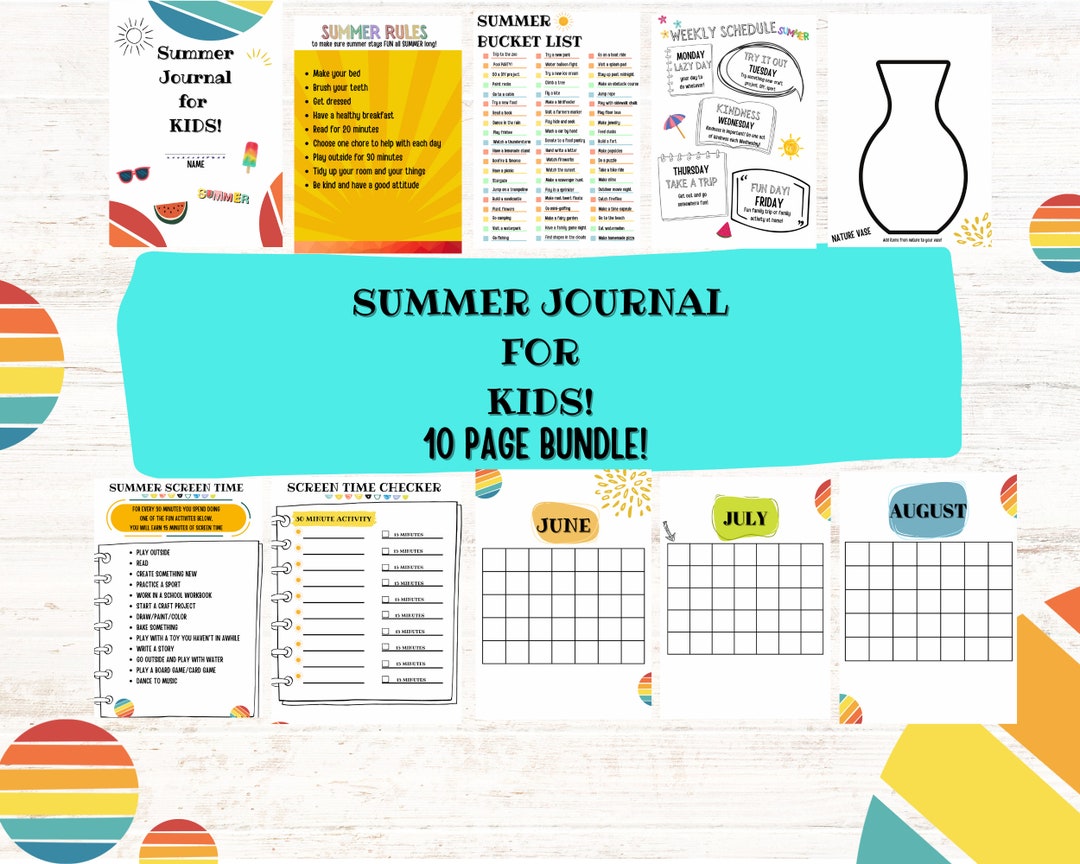 Summer Journal for Kids BUNDLE | Digital Download | Bucket List for ...