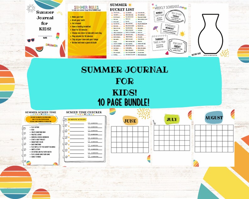 Summer Journal for Kids BUNDLE Digital Download Bucket - Etsy