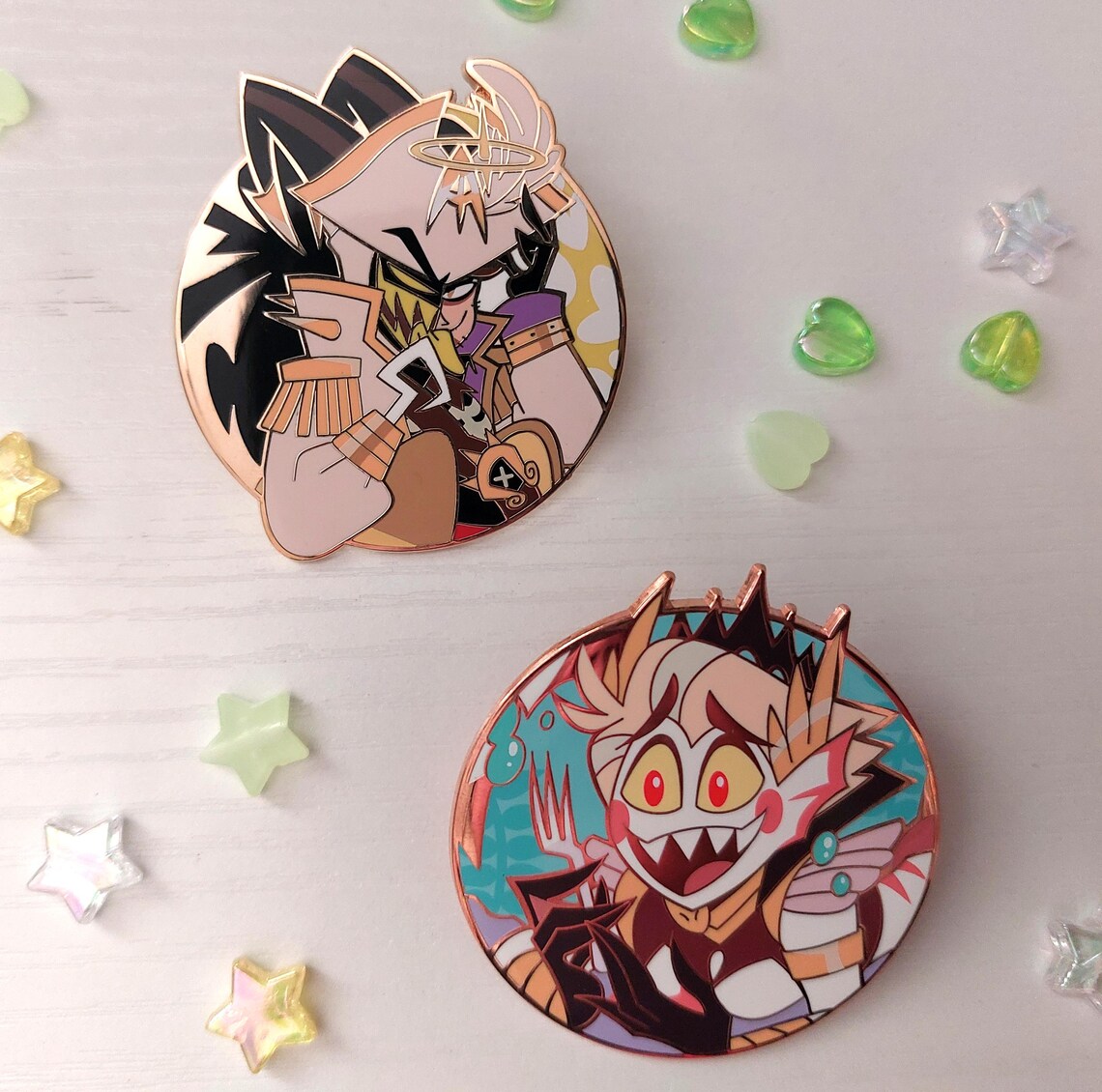 UPDATED Hazbin Hotel Pirate Adam Mermaid Lucifer Enamel Pins - Etsy