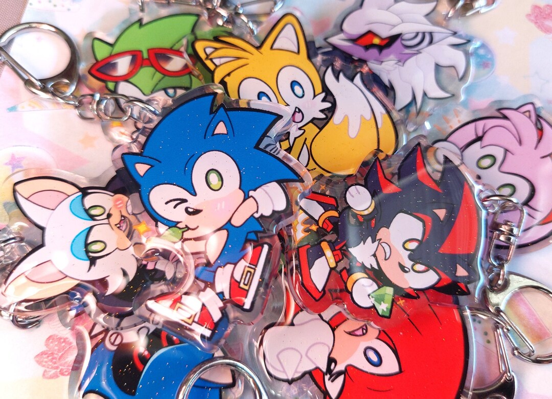 Sonic Epoxy Glitter Charms - Etsy
