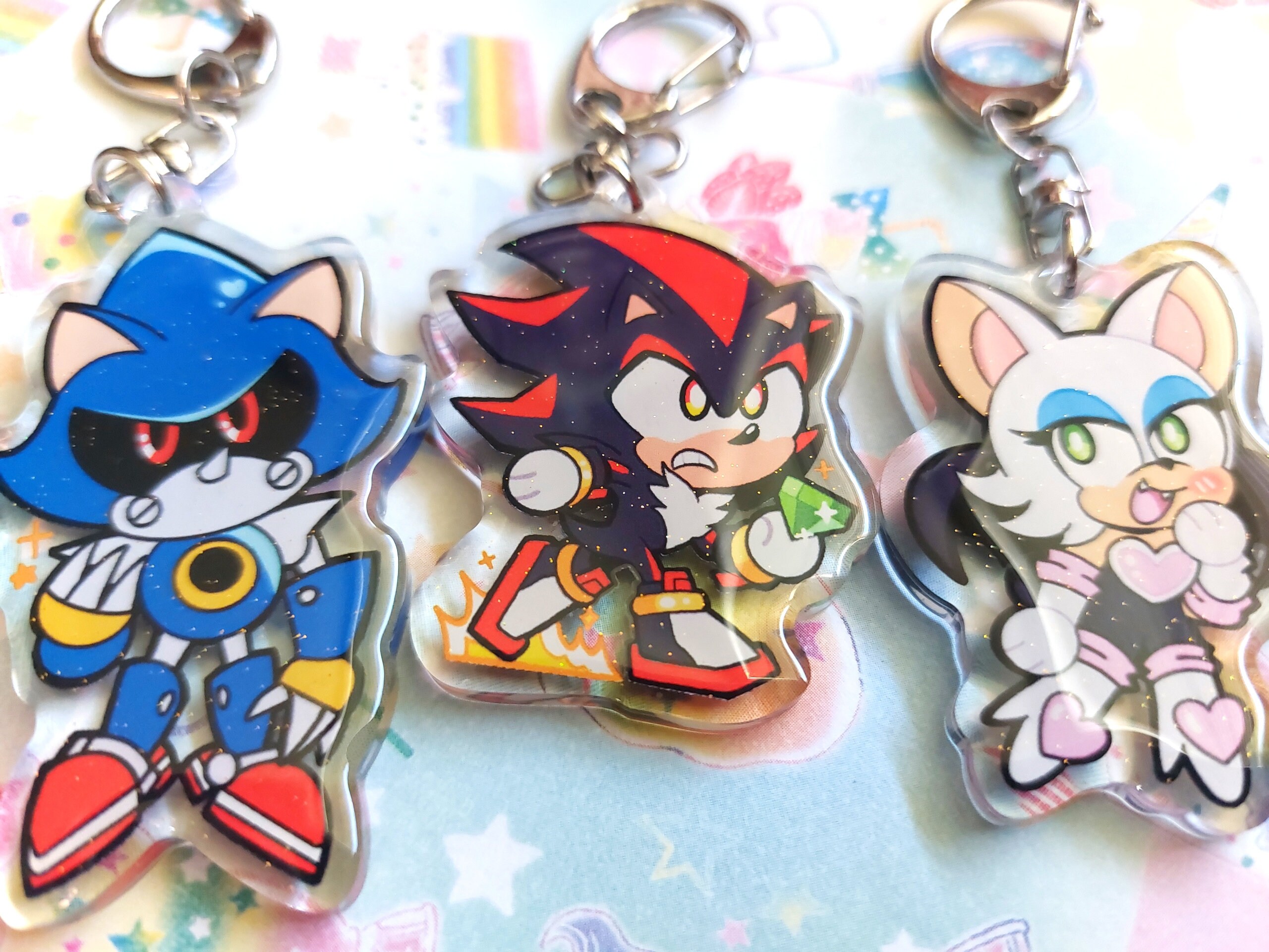 Sonic Epoxy Glitter Charms - Etsy