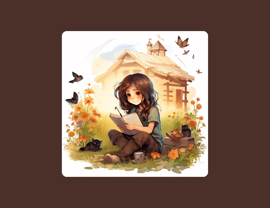 8 Journal Girl Vinyl Sticker Set 1, Junk Journal Stickers, Planner ...