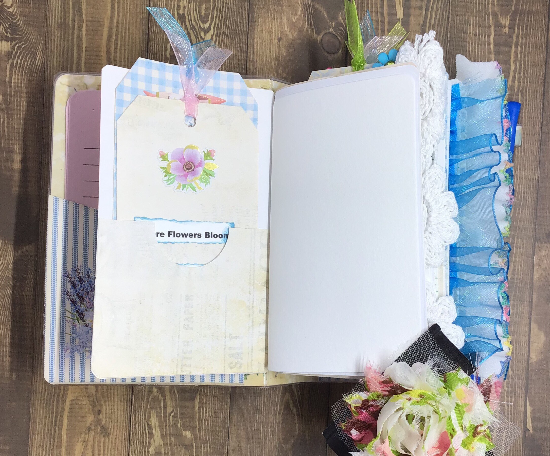 Handmade Laminated Mini Flower Shop Journal / Travelers Notebook / Art ...