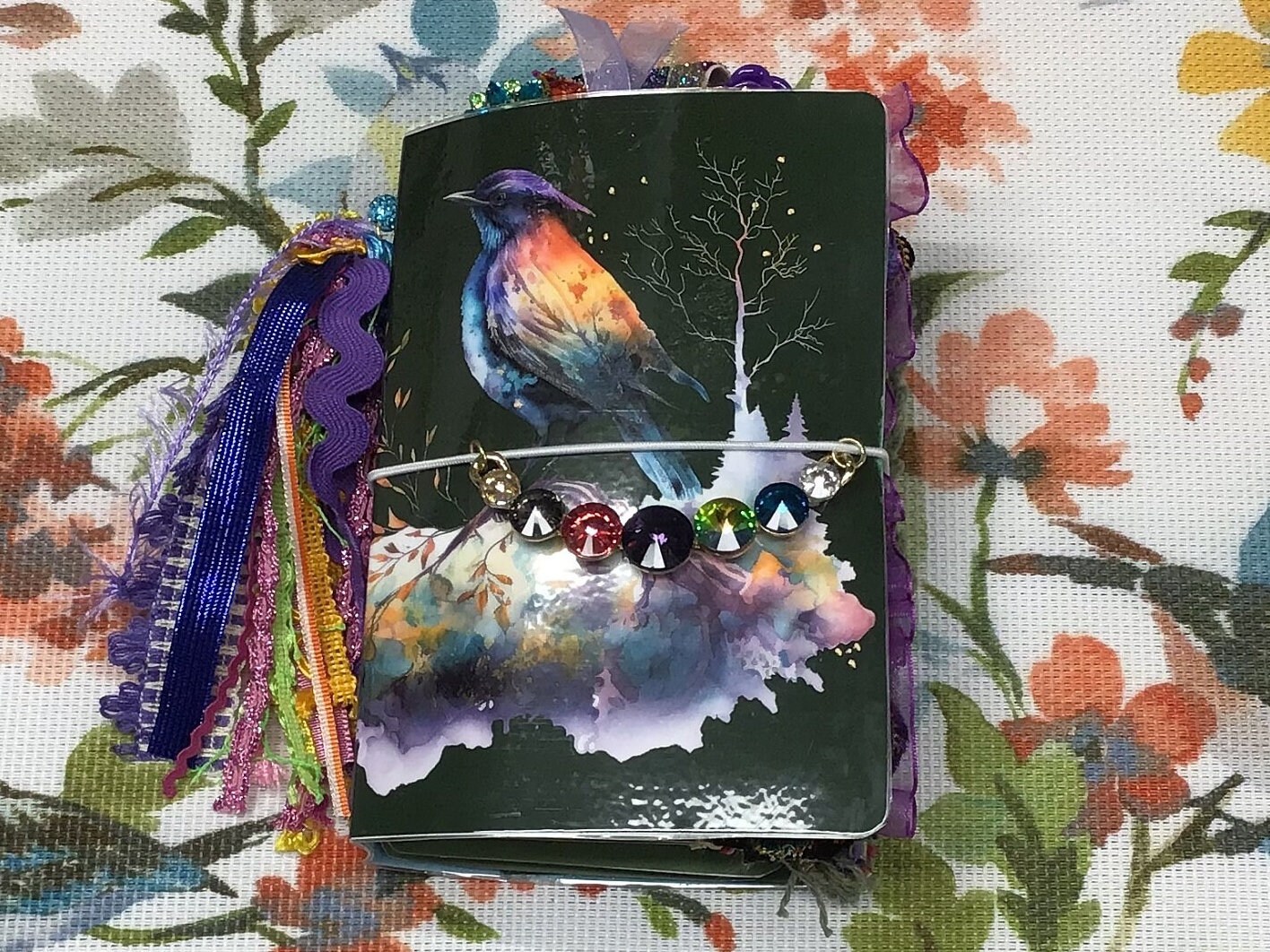 Handmade Fantasy Bird of Beauty Mini Journal/travel Notebook / Art ...