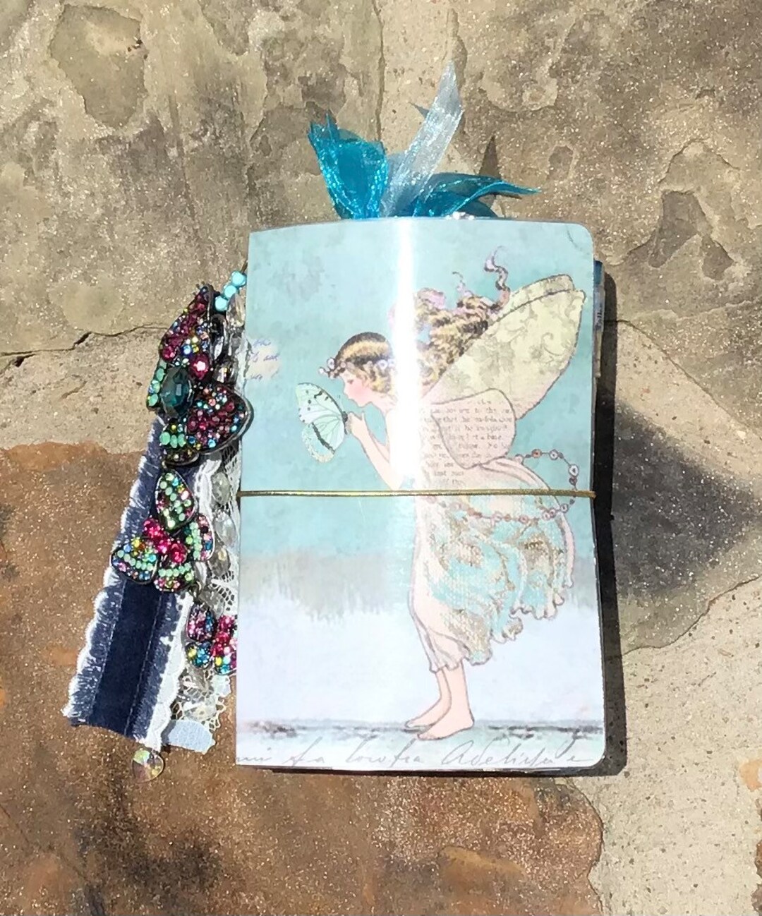 Handmade Laminated Butterfly Fairy Mini Journal / Travelers Notebook ...