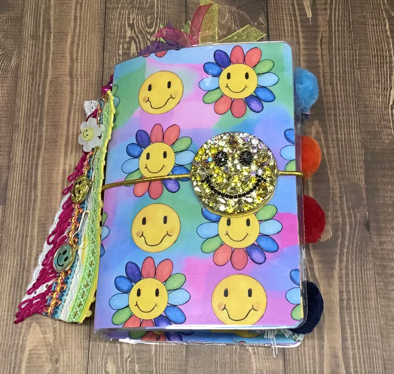 Handmade Laminated “smile” Mini Journal / Travelers Notebook / Art ...