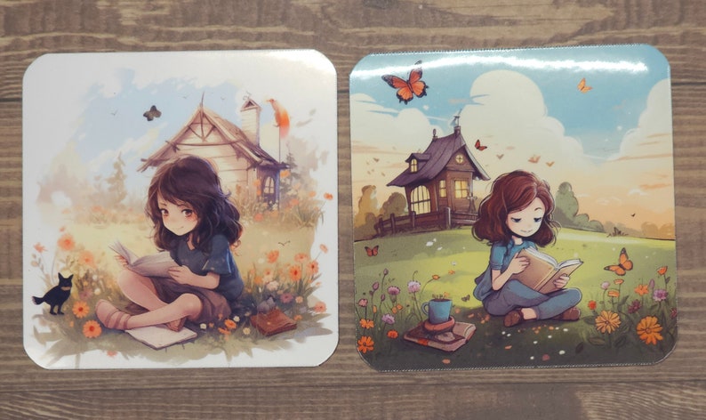 8 Journal Girl Vinyl Sticker Set 1 Junk Journal Stickers - Etsy