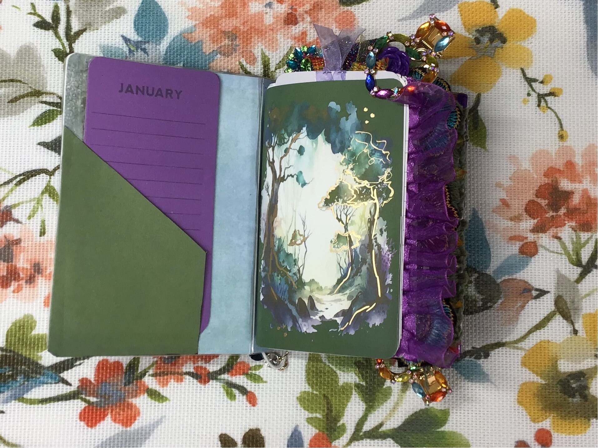 Handmade Fantasy Bird of Beauty Mini Journal/travel Notebook / - Etsy