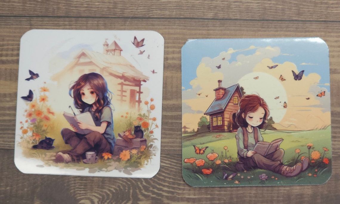 8 Journal Girl Vinyl Sticker Set 1 Junk Journal Stickers - Etsy