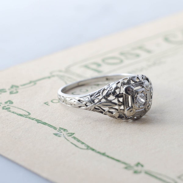 Art Nouveau Engagement Ring - Etsy