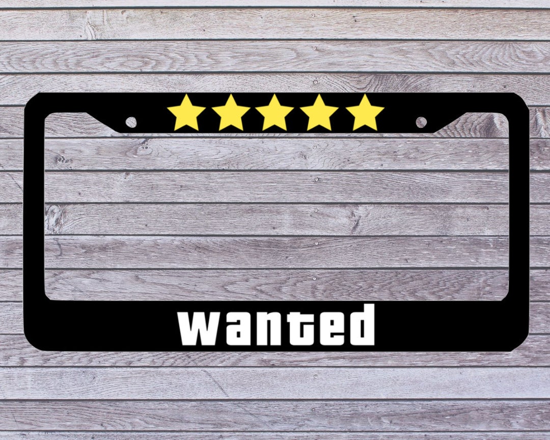 GTA Five Star Wanted License Plate Frame - Etsy