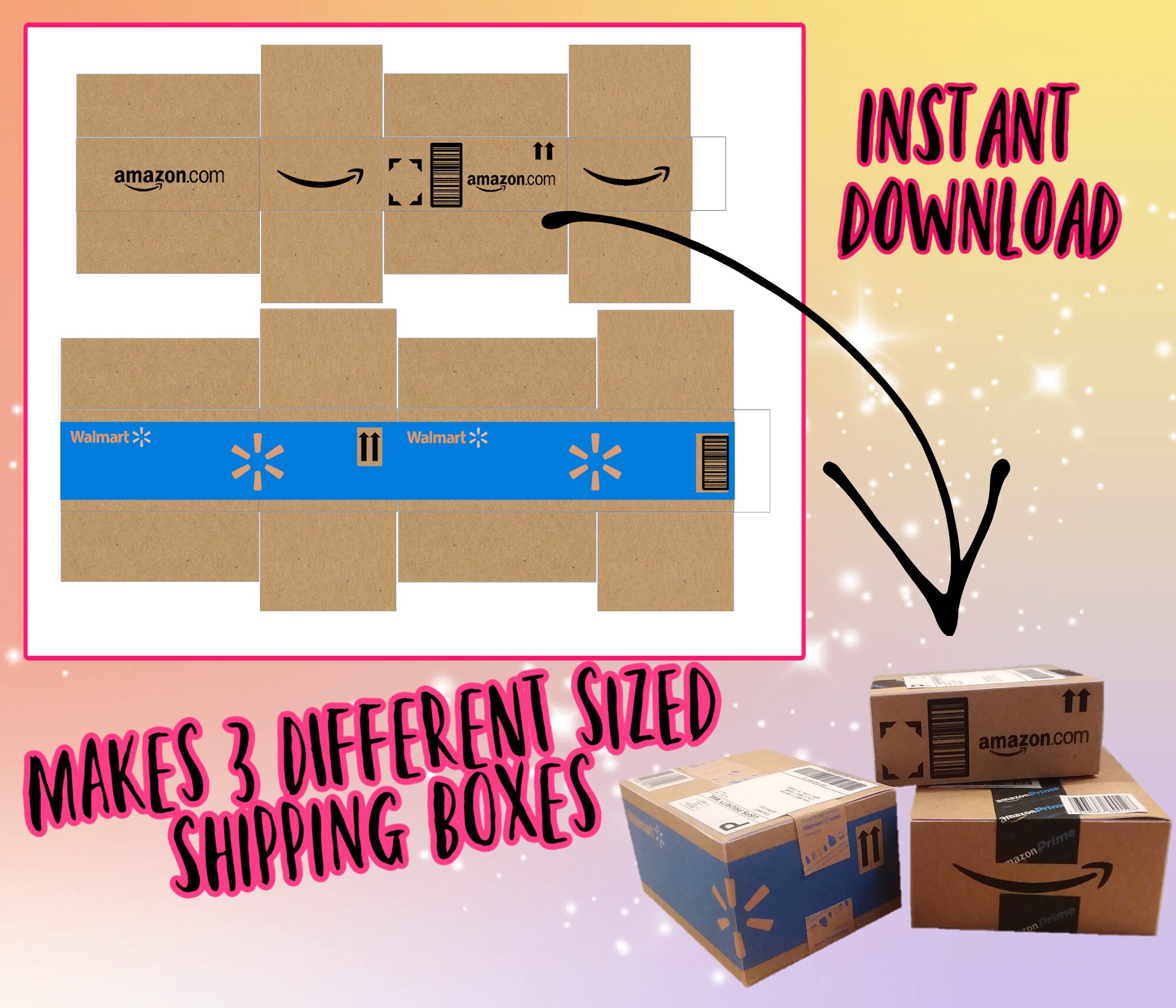 PRINTABLE Shipping Boxes for 1:3 Scale Dollhouse can Be - Etsy