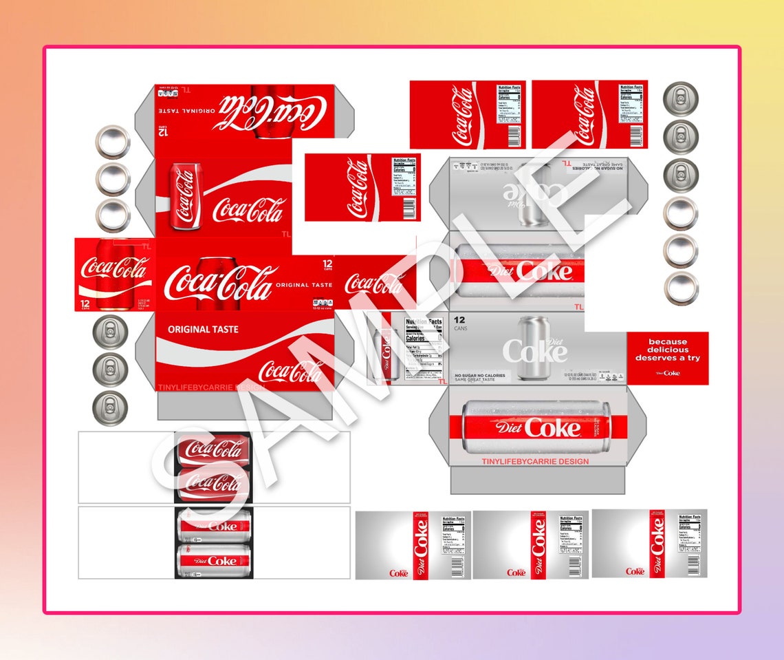 PRINTABLE Soda Boxes and Soda Cans for 1:3 Scale Dolls (can Be Re ...