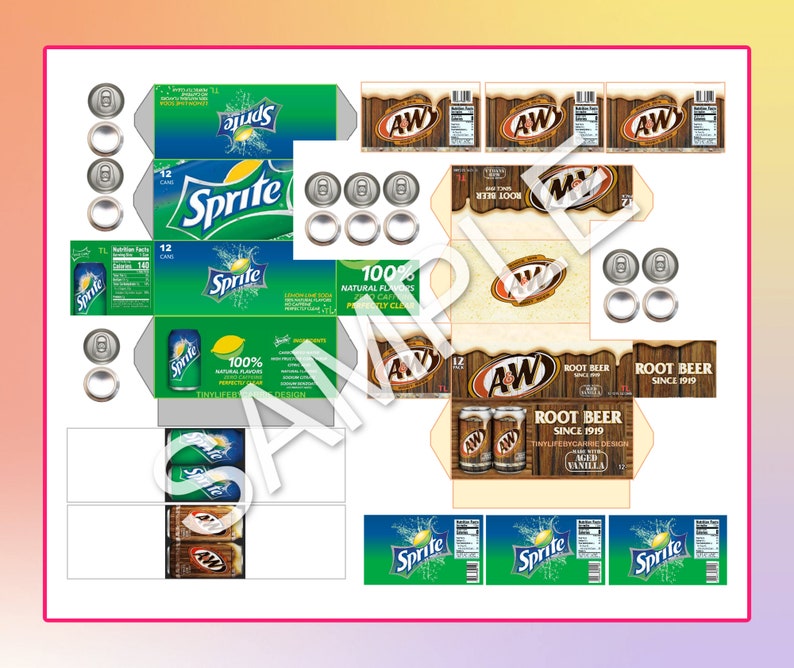PRINTABLE Soda Boxes and Soda Cans for 1:3 Scale Dolls (can Be Re ...