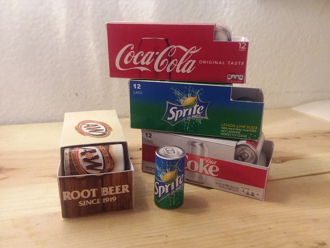 PRINTABLE Soda Boxes and Soda Cans for 1:3 Scale Dolls (can Be Re ...
