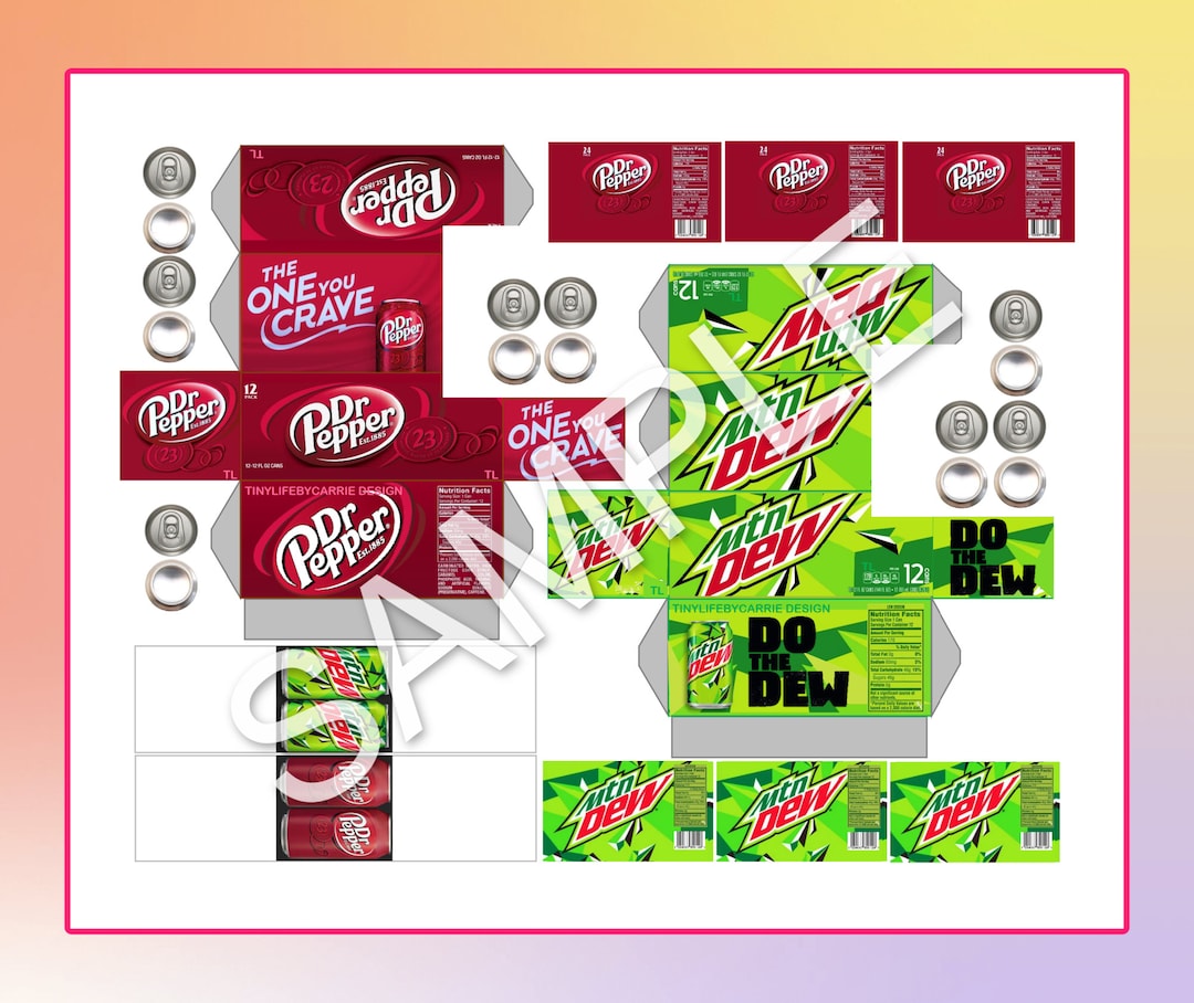 PRINTABLE Soda Boxes and Soda Cans for 1:3 Scale Dolls (can Be Re ...