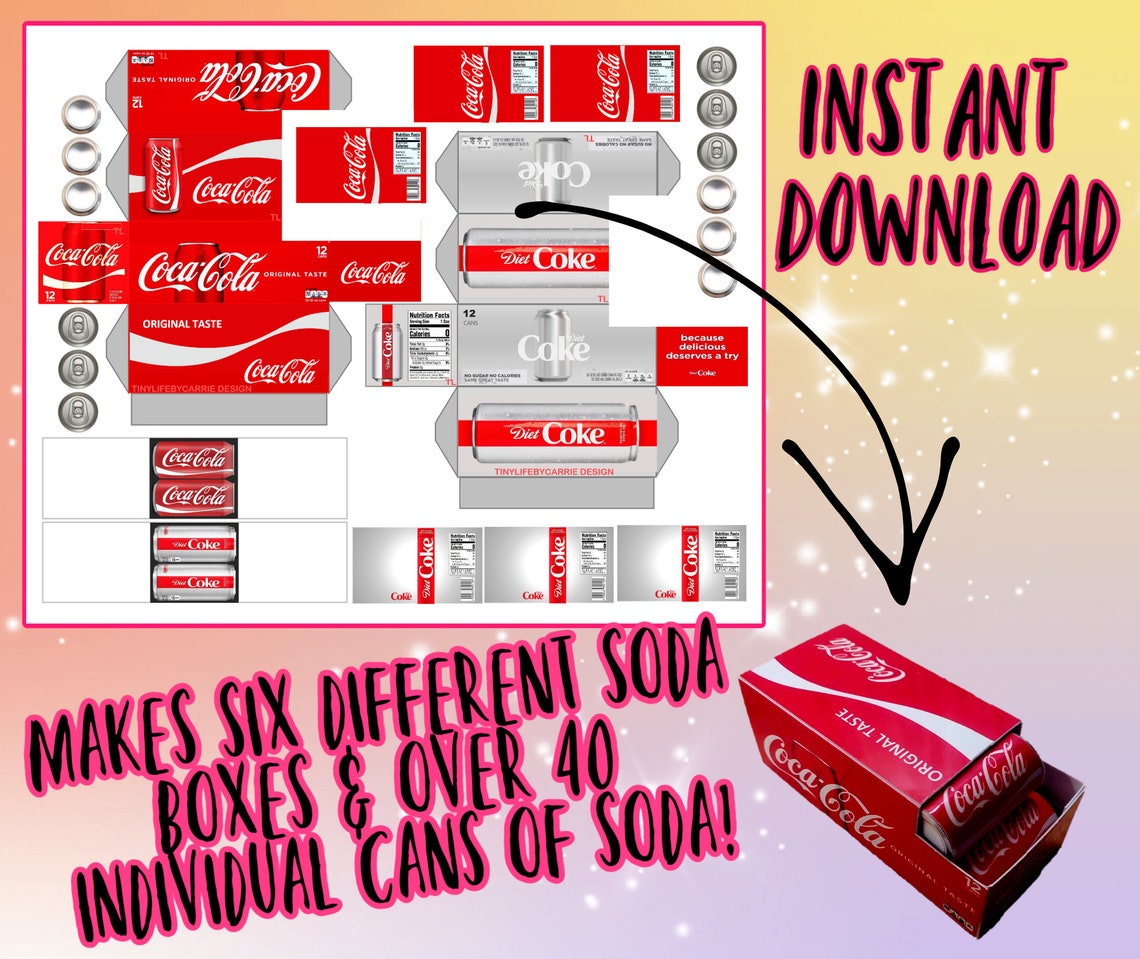 PRINTABLE Soda Boxes and Soda Cans for 1:3 Scale Dolls (can Be Re ...