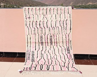 Pink White and Black Rug - Etsy