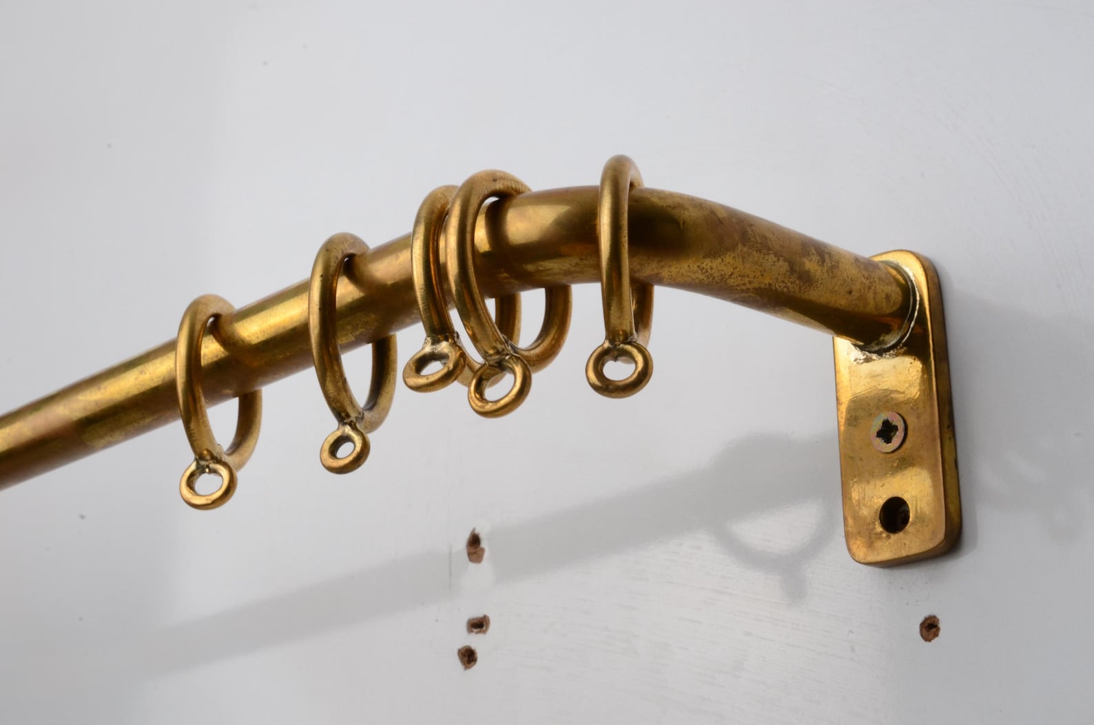 Solid Brass Curtain Rod – Unlacquered French Return Curtain Bar With ...