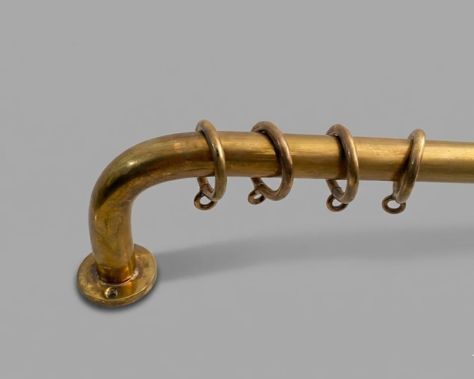 Ceiling Curtain Rod – French Return Curtain Rod With Brass Rings ...