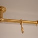 Rustic Ceiling-mounted Rod With S-hooks, Solid Unlacquered Brass ...
