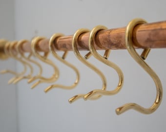 Wall Mounted Solid Copper Pot Rack - 20" - Etsy