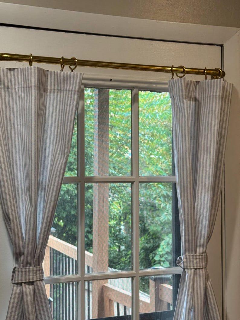 Brass French Return Curtain Rod With Solid Brass Rings - Etsy