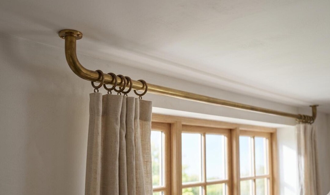 Brass French Return Curtain Rodnull